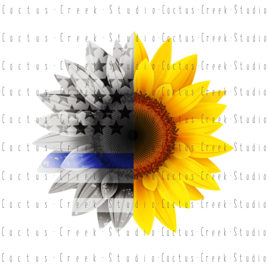 Thin Blue Line Police Flag Sunflower | PNG File | Digital Download ...
