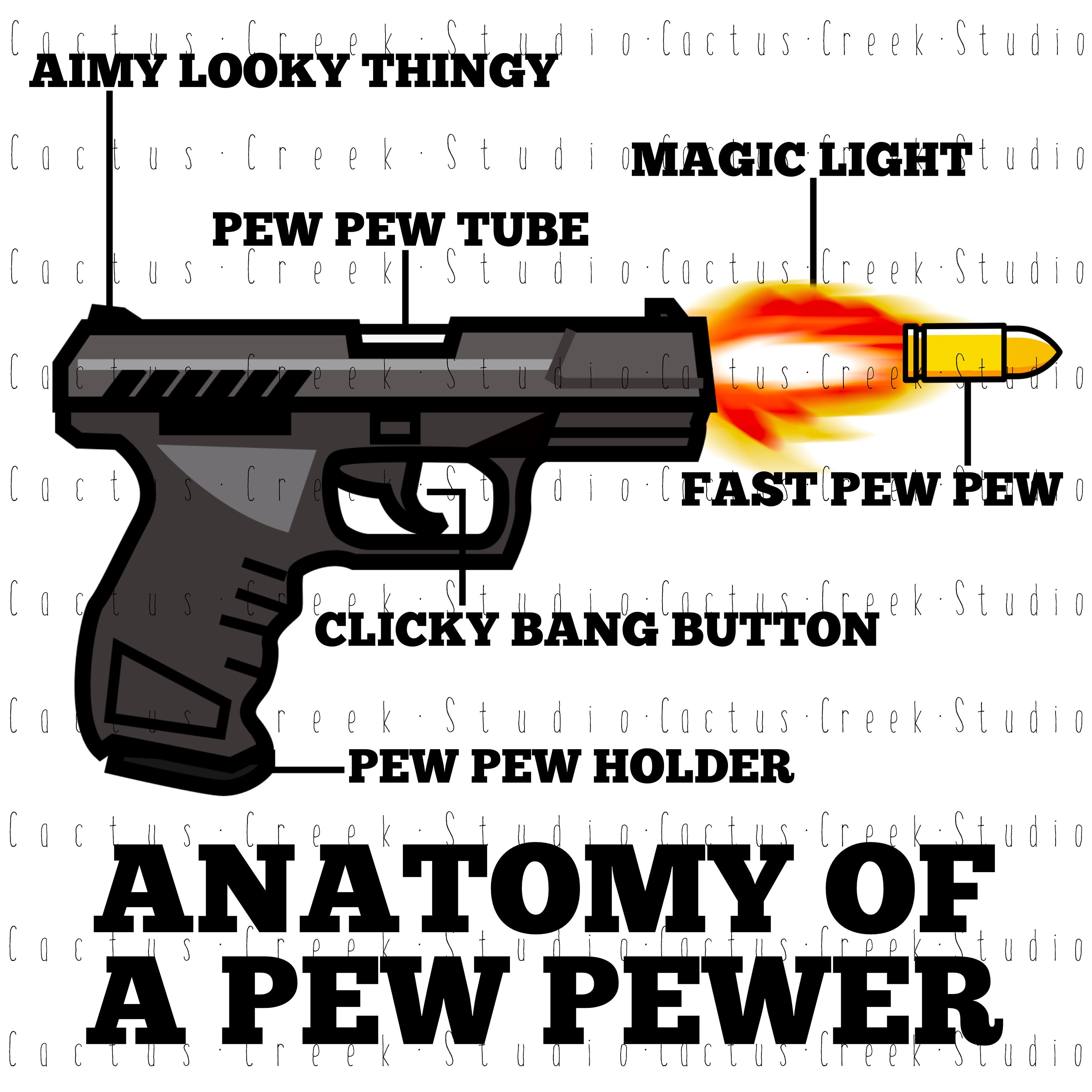 Anatomy of A Pew Pewer PNG File Digital Download Sublimation Gun Pistol ...