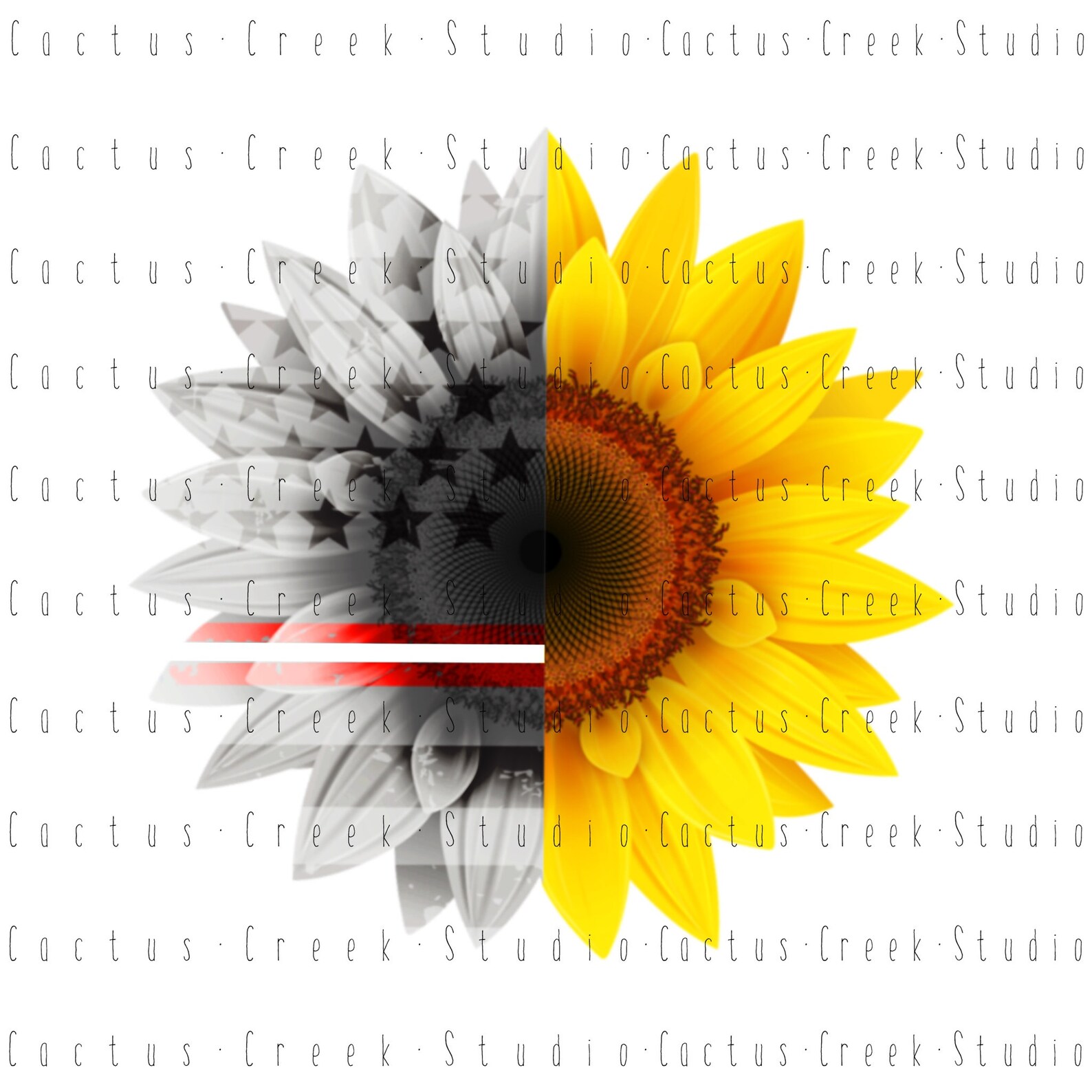 Thin Red Line Nurse Flag Sunflower PNG File Digital - Etsy