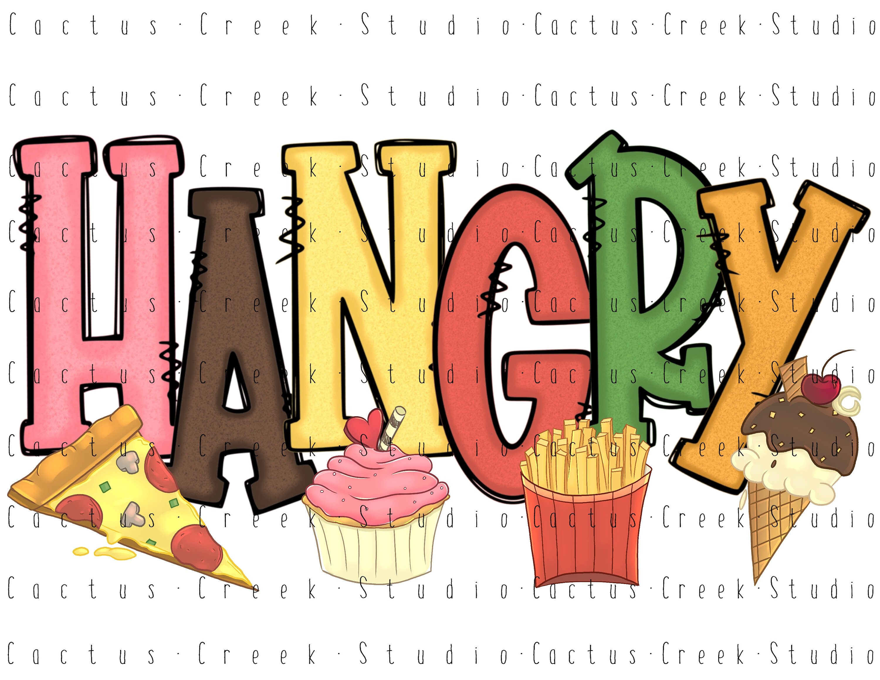 Hangry PNG File Digital Download Sublimation Snacks Food Pizza Fries ...
