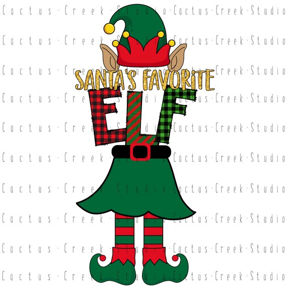 Santas Favorite Elf PNG File Digital Download | Etsy