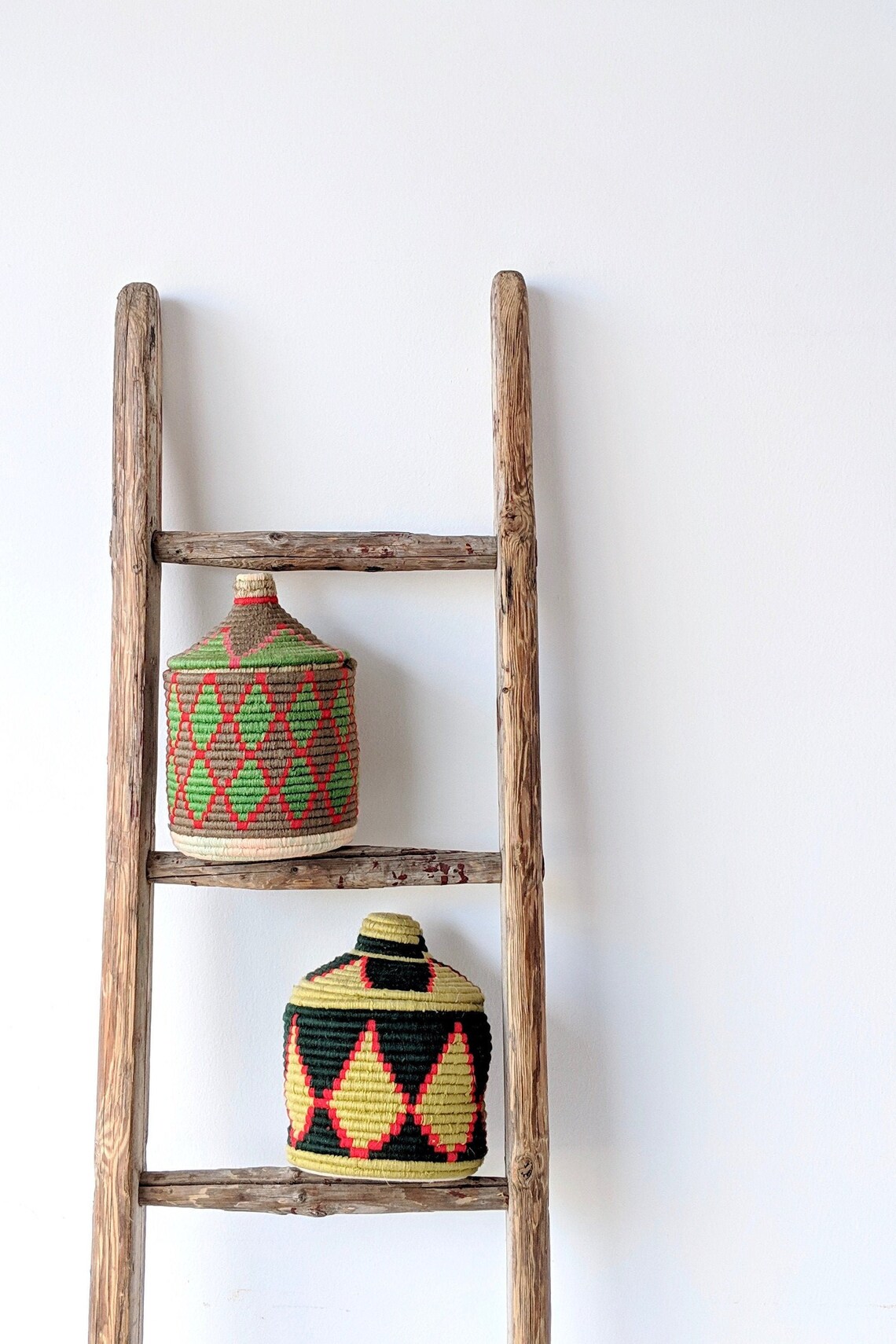 Vintage Handmade Moroccan Berber Bread Basket Green 8 | Etsy