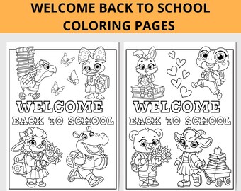 Welcome Back to School Coloring Pages - Etsy
