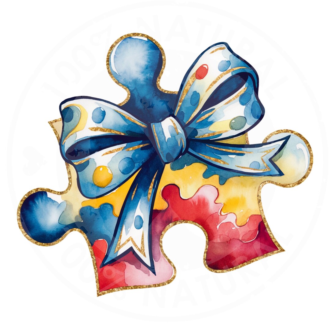 Coquette Austim Bow Puzzle Png, Autism Puzzle Png, Autism Awareness Png ...