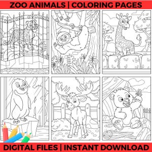 Zoo Animal Coloring Pages for Kids, Printable Safari Animals ...