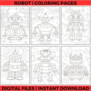 Robot Coloring Pages for Kids, Printable Robots Activity Sheets, Fun ...