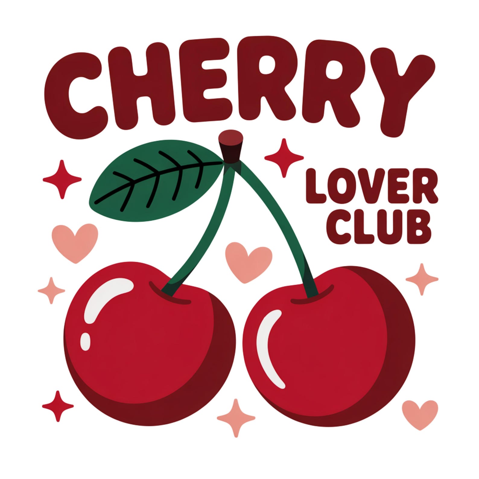 CHERRY LOVER Club PNG, Cute Cherry Clipart for Sublimation, T-shirt ...