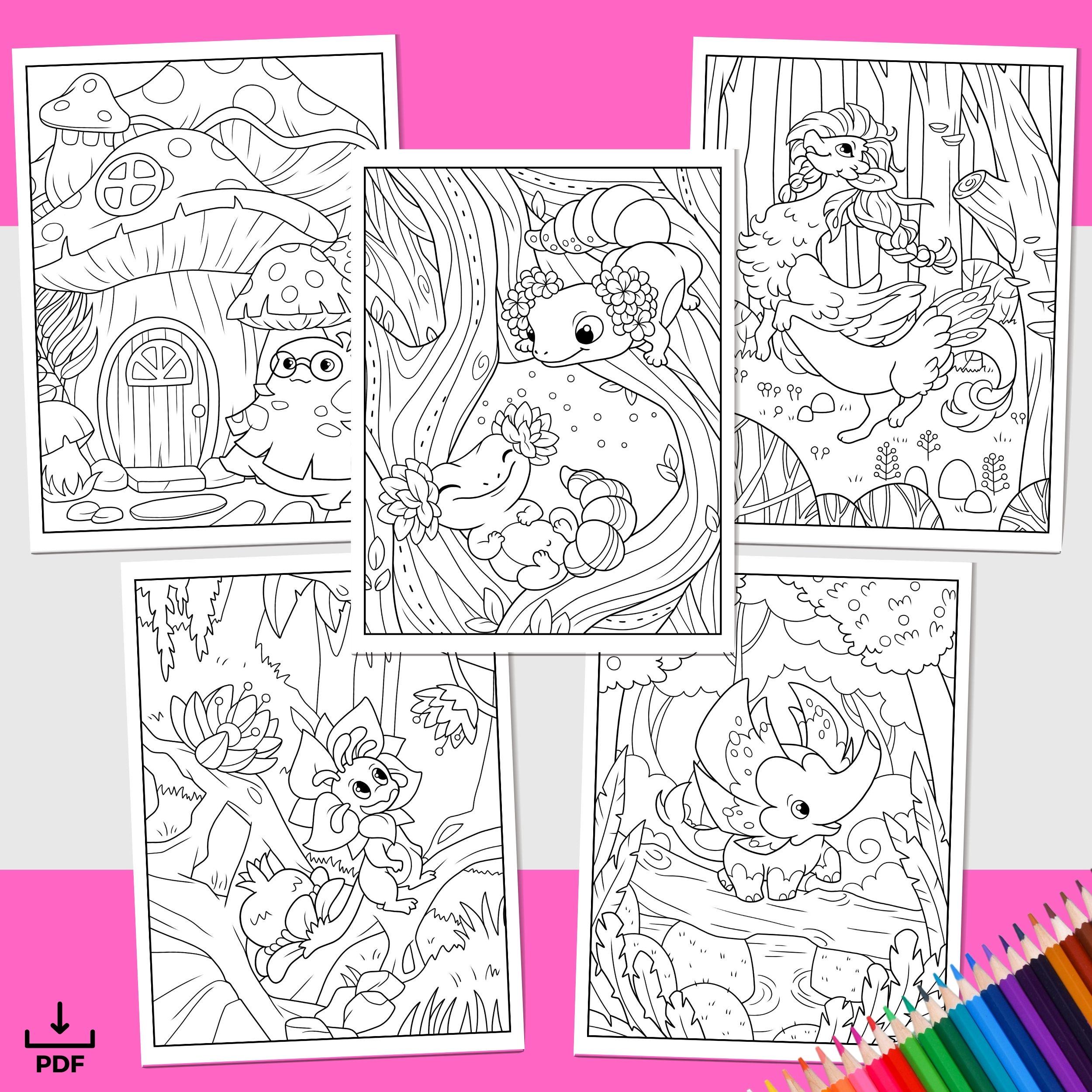 FOREST CREATURES Coloring Pages, Instant Download, Fairy Coloring Pages ...