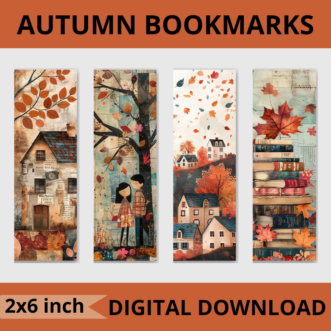 Autumn Bookmarks, Printable Fall Designs (digital Download) - Etsy