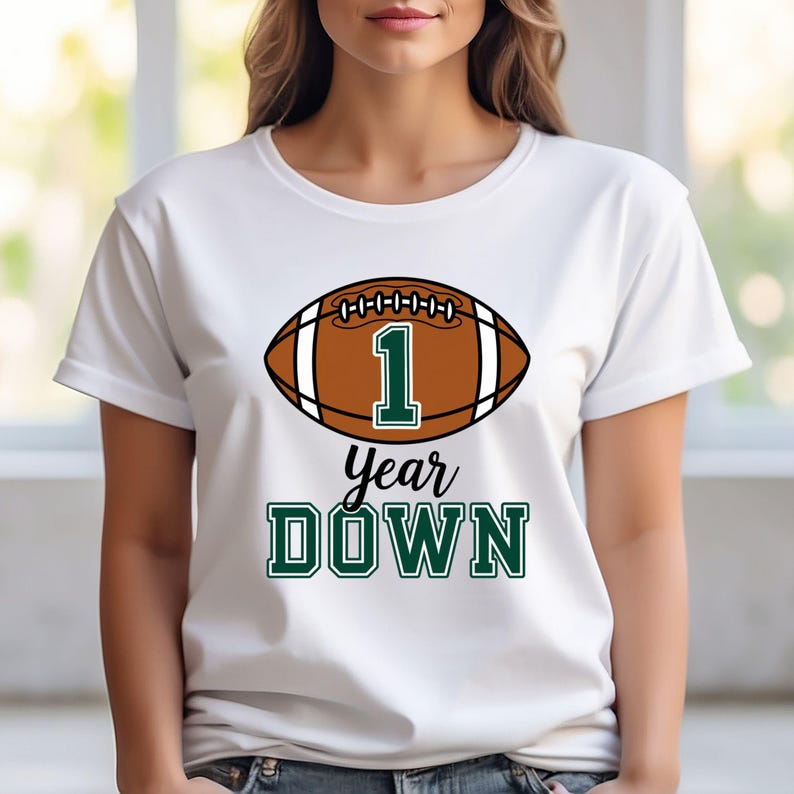1st Year Down Digital Png Design, First Birthday PNG, Football One ...