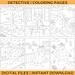 Detective Animals Coloring Pages for Kids, Printable Mystery-themed ...