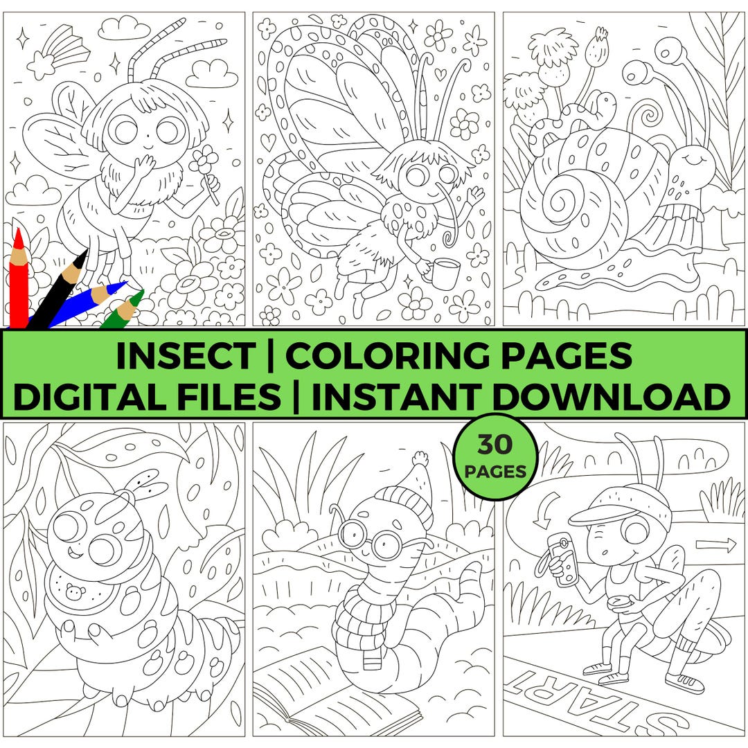 INSECT Coloring Pages for Kids and Adults | Printable Bug Coloring ...