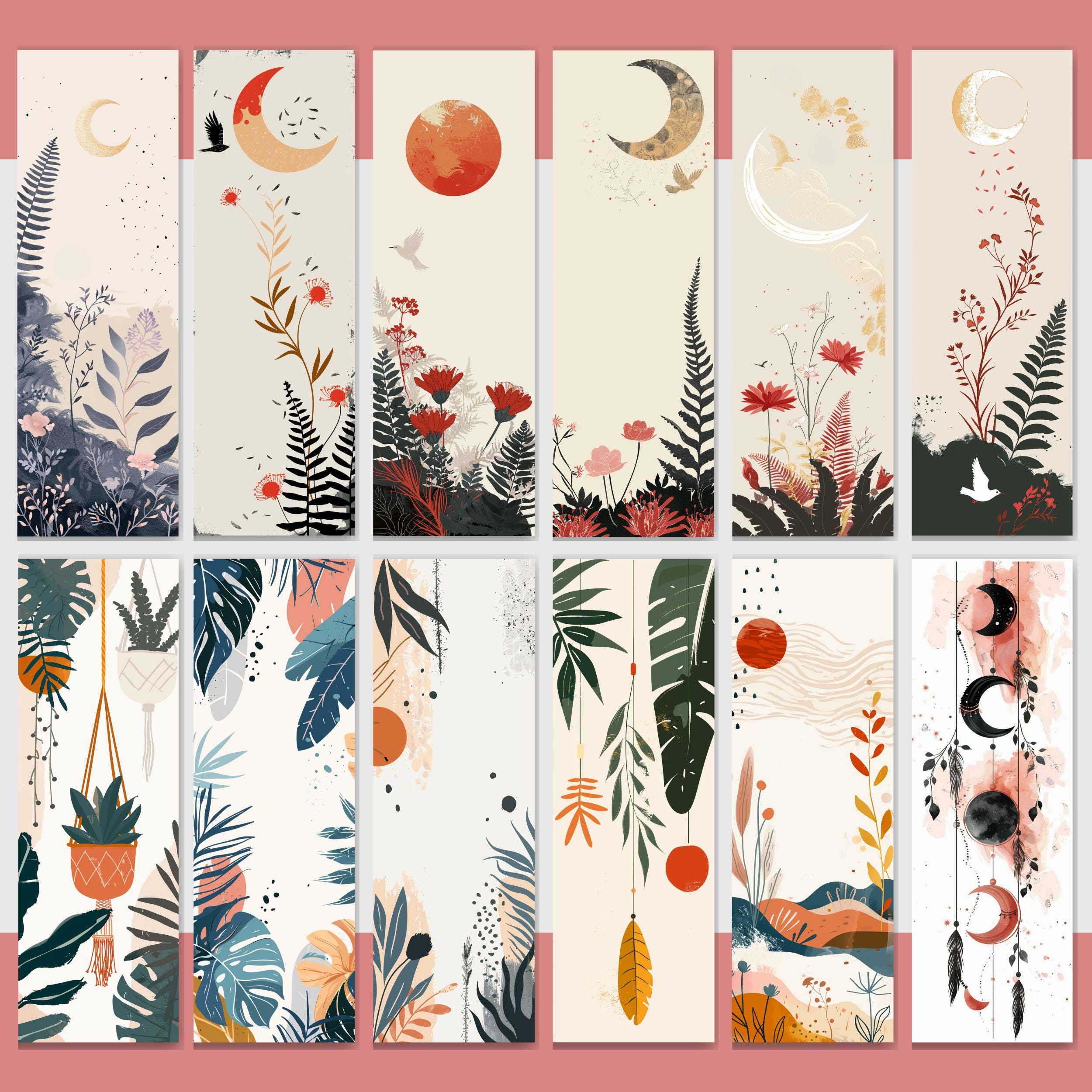 16 BOHO Bookmarks, Digital Printable Bookmarks, Digital Bookmark ...