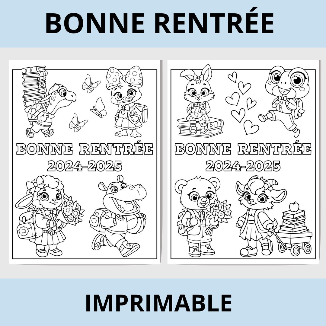 2 BONNE RENTRÉE 2024-2024 Coloring Pages, Instant Download, Back to ...