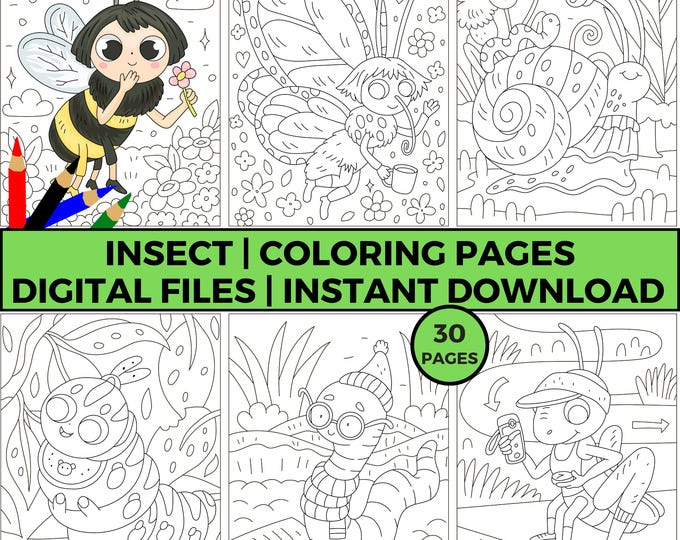 20 Printable Insect Coloring Pages for Children - Etsy Canada