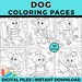CUTE DOGS Coloring Pages, Instant Download, Pups Lovers Coloring Pages ...
