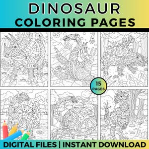 Mandala Dinosaur Coloring Page, Printable Intricate Dinosaur Design for ...