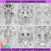 ZENTANGLE ANIMALS, Printable Stress Relief, Coloring Book Pages for ...