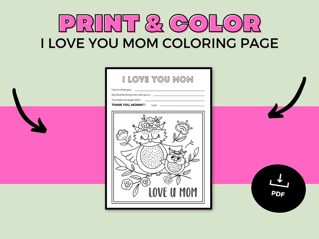 MOTHER'S DAY Printable Coloring Page, Mother's Day Coloring, Printable ...
