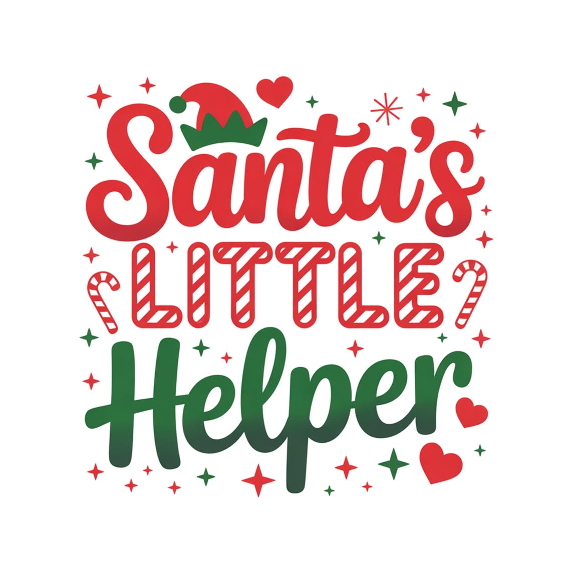 Santa’s Little Helper PNG | Cute Christmas Png | Funny Holiday Design ...