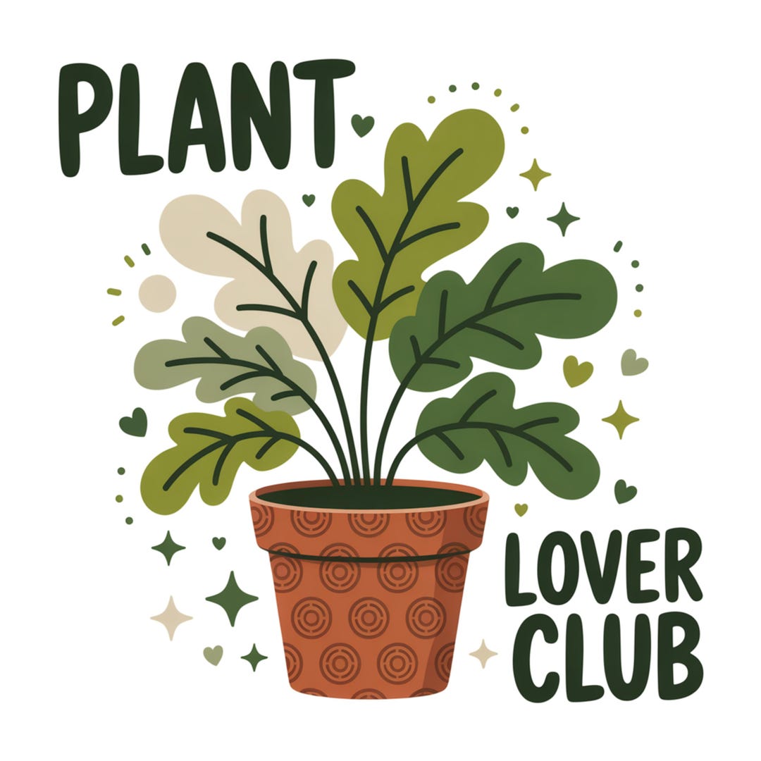 Plant Lover Club PNG, Cute Plant Aesthetic Digital Download, Kawaii ...