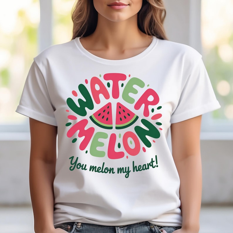 You Melon My Heart PNG, Cute Watermelon Pun Design for T-shirts, Mugs ...