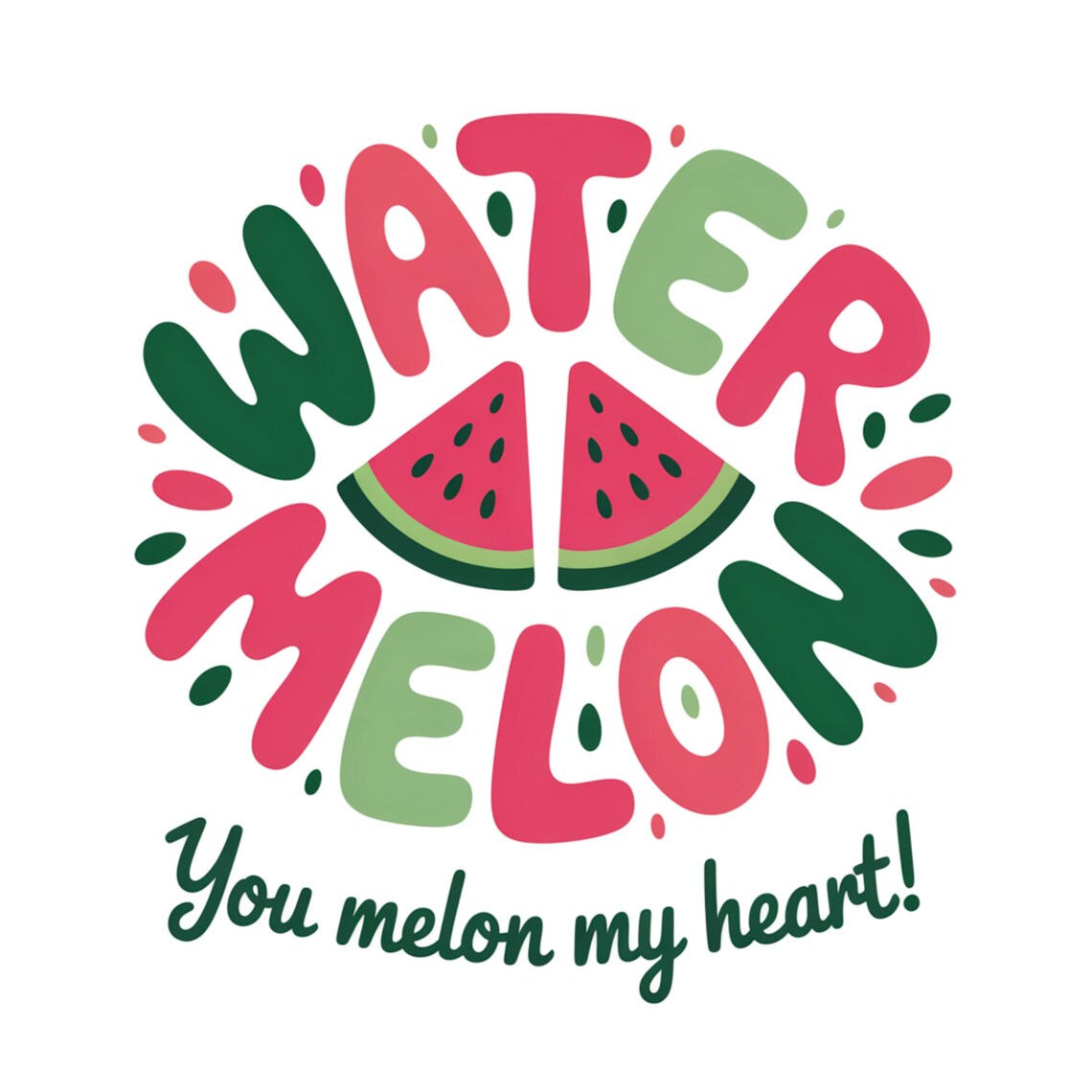 You Melon My Heart PNG, Cute Watermelon Pun Design for T-shirts, Mugs ...