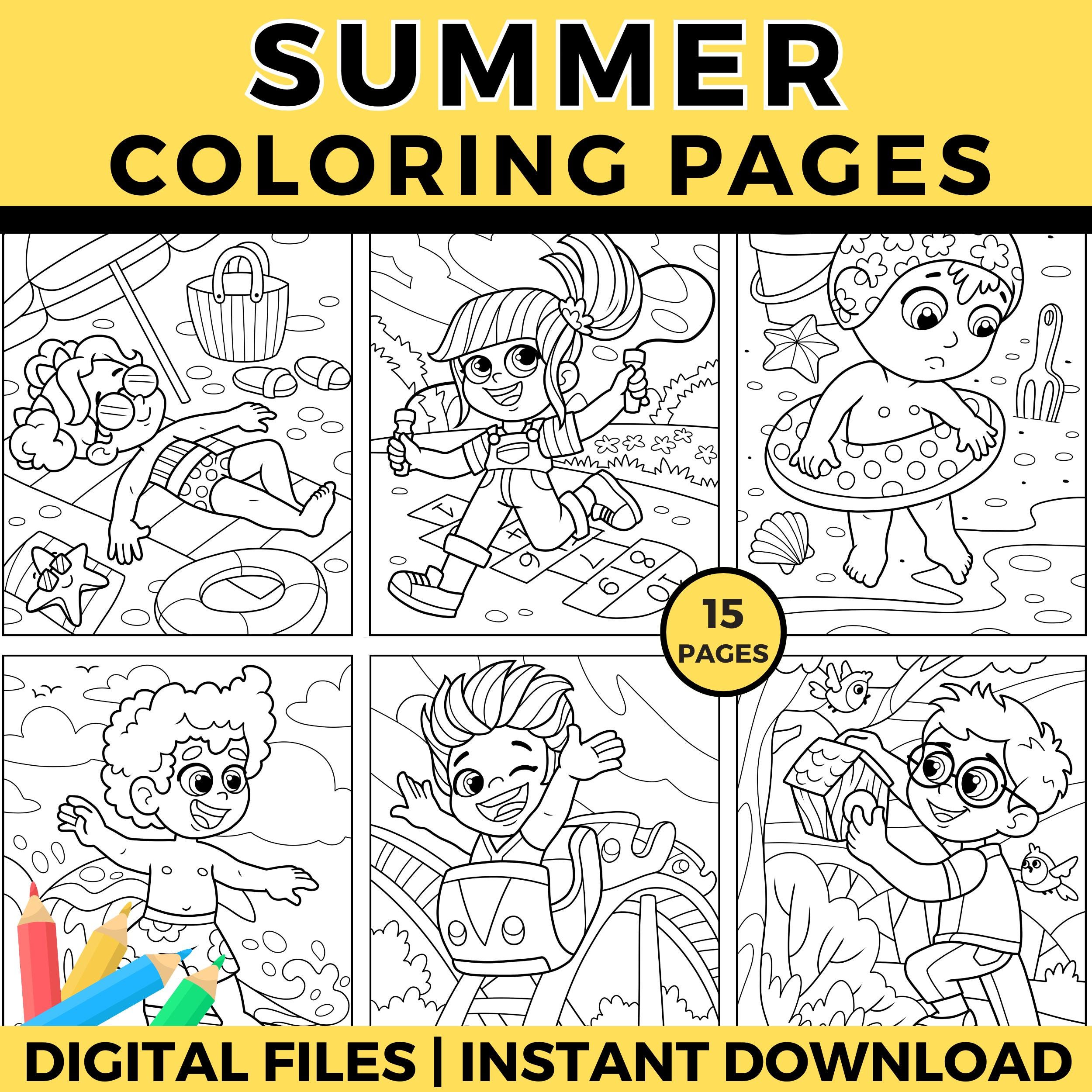 SUMMER Coloring Pages for Kids – Fun Printable Activities for Summer ...