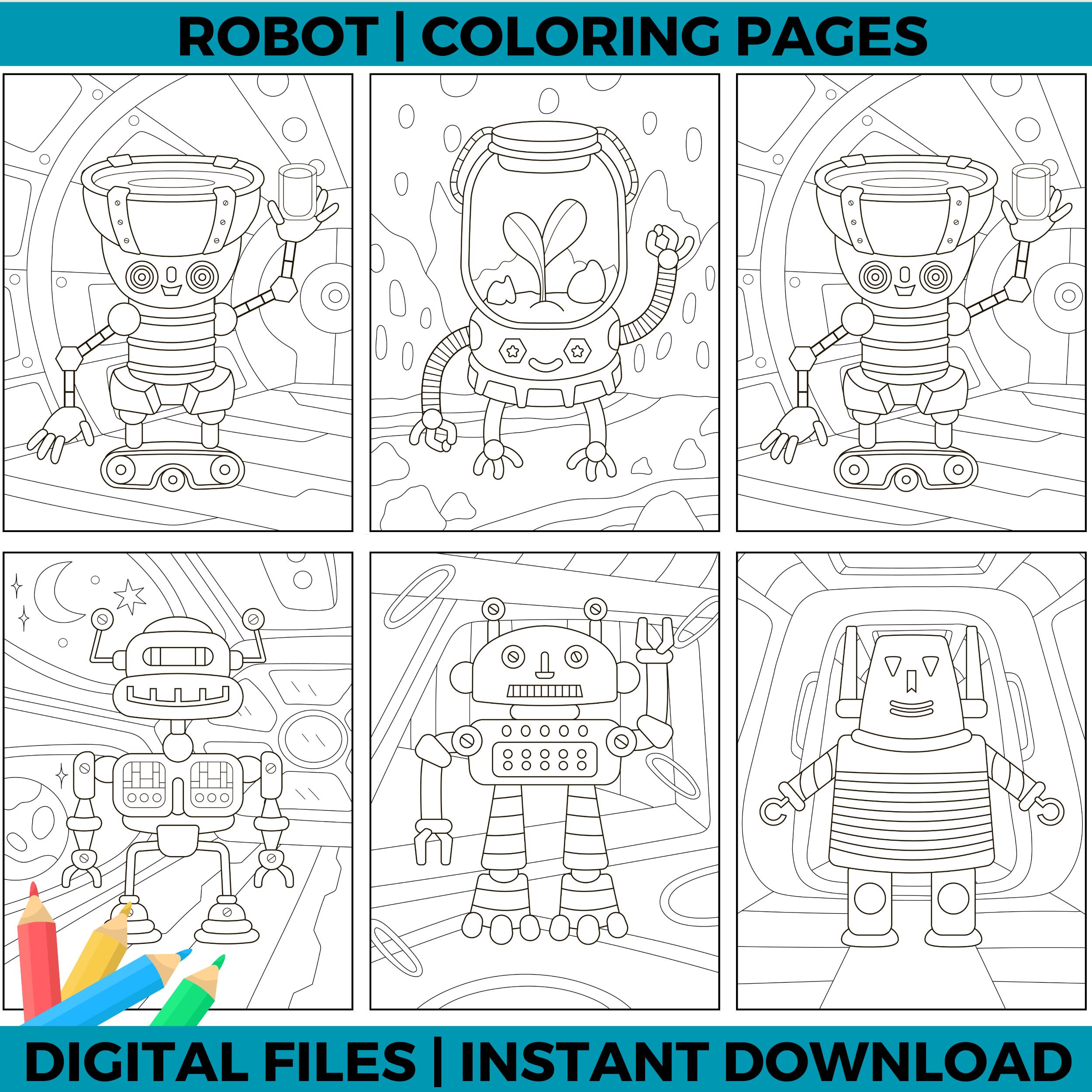 Robot Coloring Pages for Kids, Printable Robots Activity Sheets, Fun ...