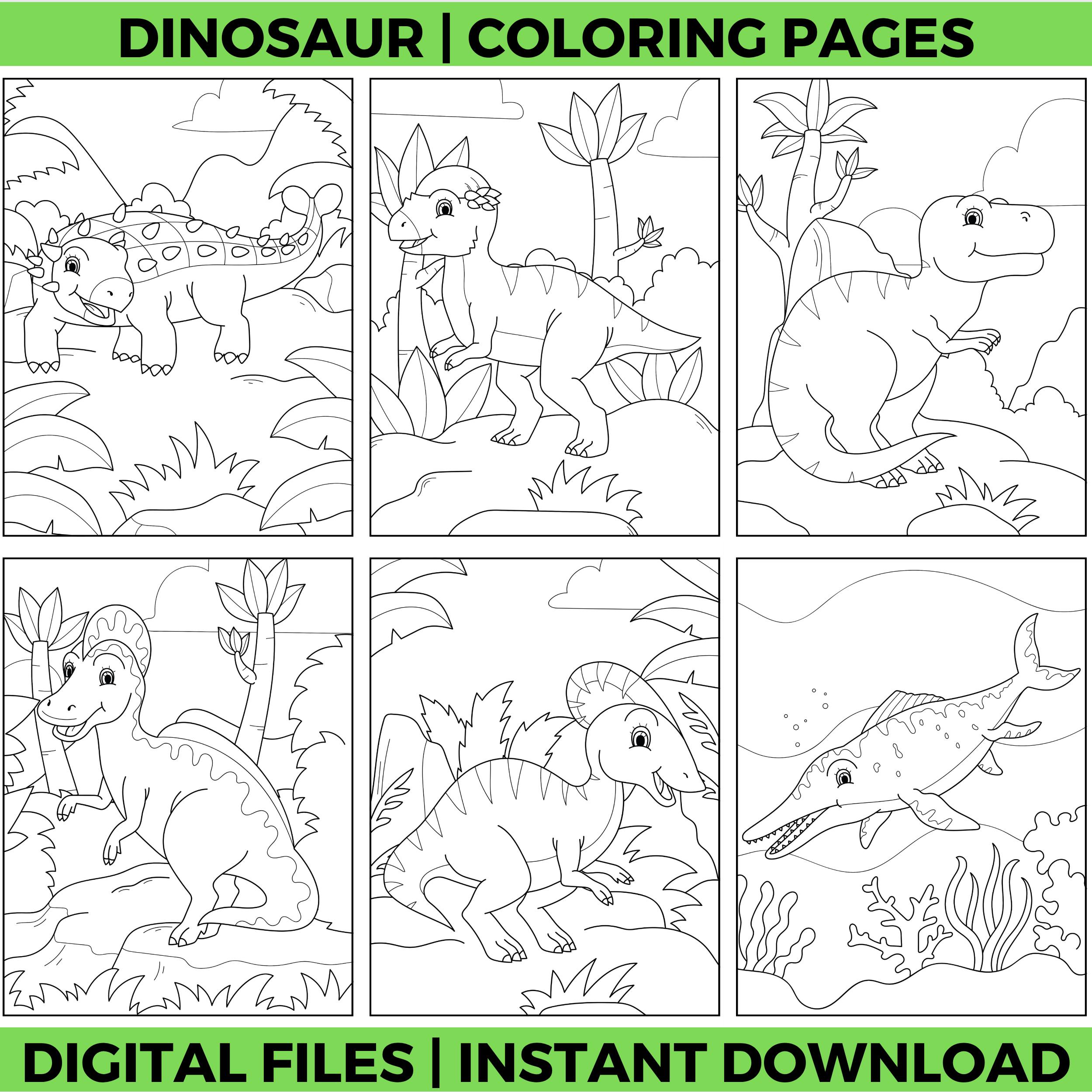 DINOSAUR Printable Coloring Pages, Instant Download, Printable Dino ...