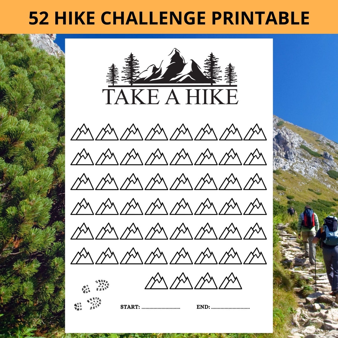 52 HIKE Challenge Hiking Challenge Hiking Tracker Instant Digital ...