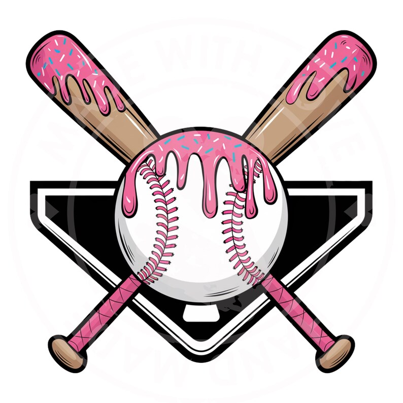 Baseball Home Plate Ice Cream Drip PNG, Baseball Sport Team Digital ...