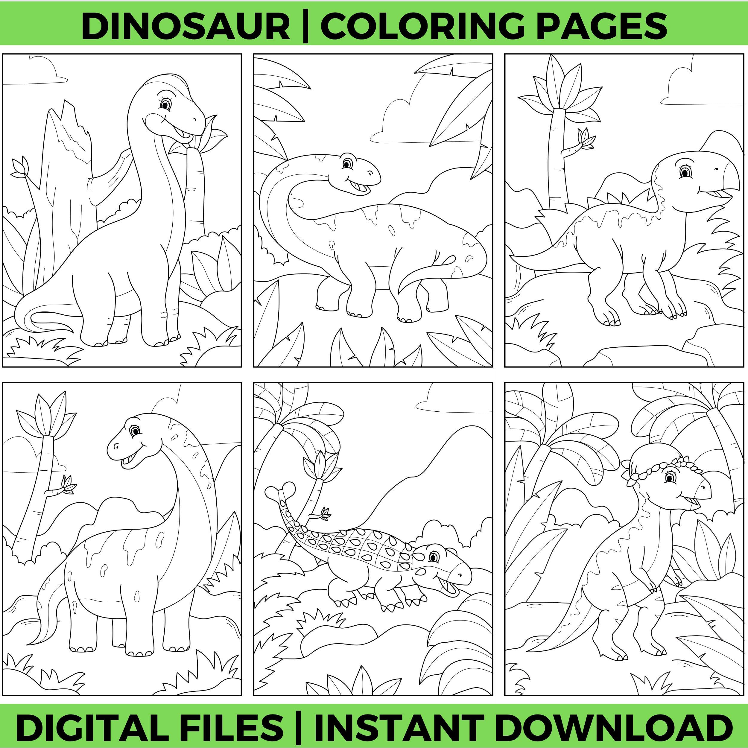 DINOSAUR Printable Coloring Pages, Instant Download, Printable Dino ...