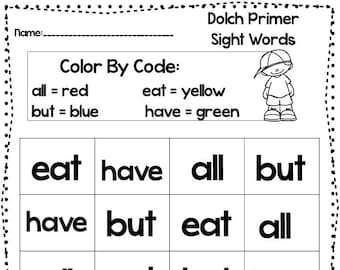 Sight Words Printables and Activities for Kindergarten - Etsy Hong Kong