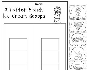10 Printable Diphthongs Ice Cream Worksheets. Kindergarten-2nd | Etsy