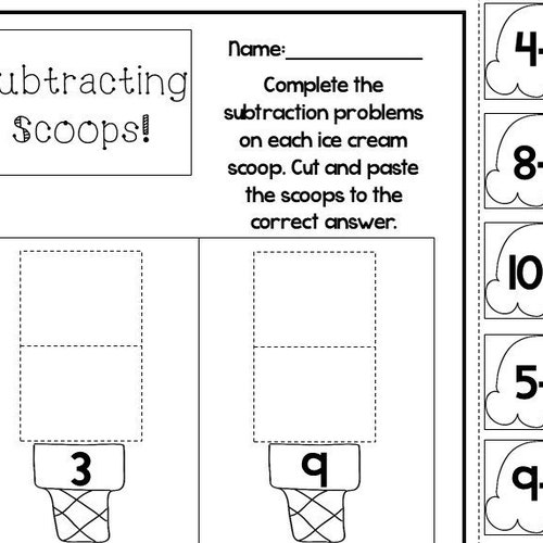 15 Printable Number Line Subtracting Worksheets. Numbers 1-10. - Etsy