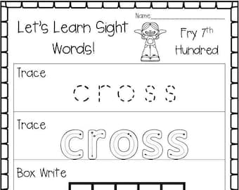 100 Printable Let's Learn Fry 2nd Hundred Sight Words Worksheets. 2nd ...