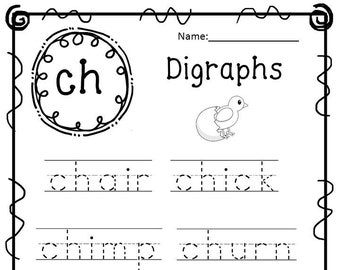 10 Printable Cursive Digraphs Trace the Word Worksheets. | Etsy