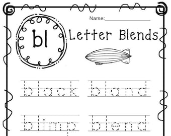 20 Printable Cursive Blends Trace the Word Worksheets. | Etsy