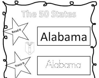 50 States Worksheets - Etsy