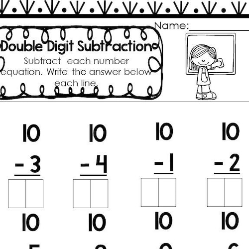15 Printable Double Digit Addition Worksheets. Numbers 11-20. - Etsy