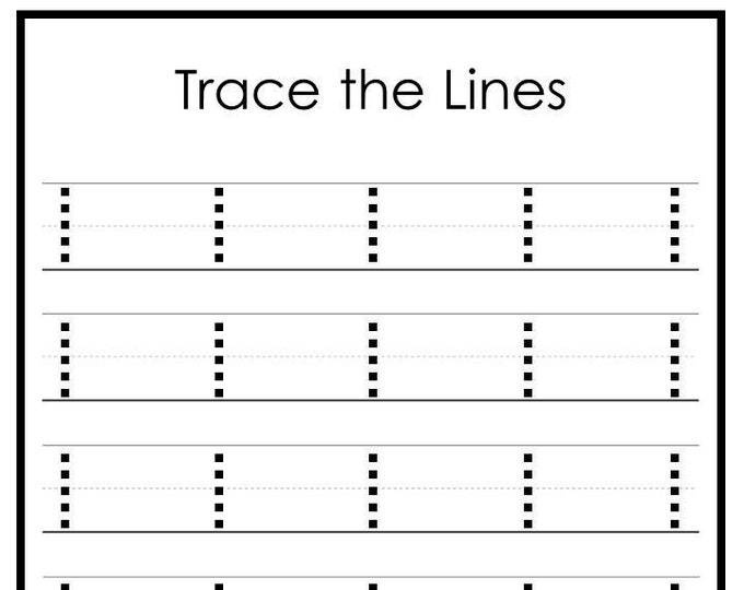16 Printable Beginning Tracing Trace the Lines Worksheets. - Etsy UK