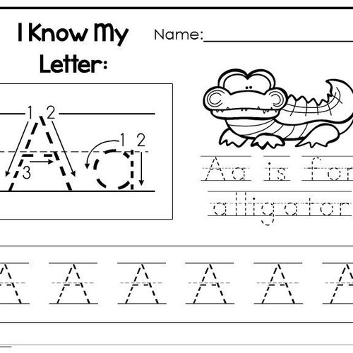 26 Printable Trace the Alphabet Worksheets. Preschool-kdg - Etsy
