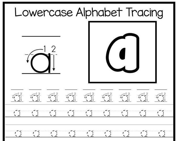 26 Printable Lowercase Alphabet Tracing Worksheets. Preschool ...