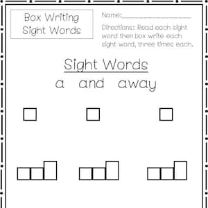 40 Printable Dolch Pre-primer Box Writing Worksheets. Preschool-prek ...