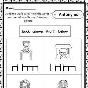 21 Printable Antonyms and Synonyms Box Write Worksheets. 1st-2nd Grade ...