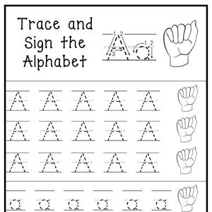 ASL Trace and Sign the Alphabet Worksheets. Preschool Phonics and ...