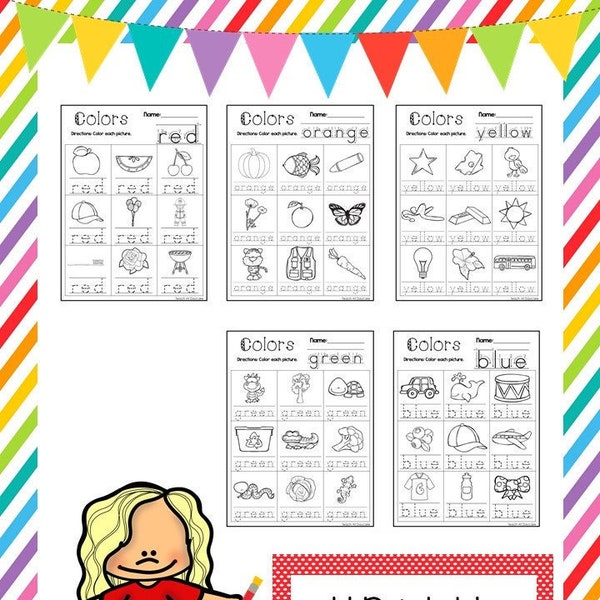 Trace the Words Worksheets - Etsy