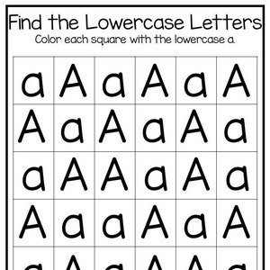26 Find the Lowercase Letters Worksheets. Preschool-kindergarten ...