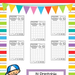 14 Printable 2-D Shapes Roll and Trace Worksheets. Child Math ...